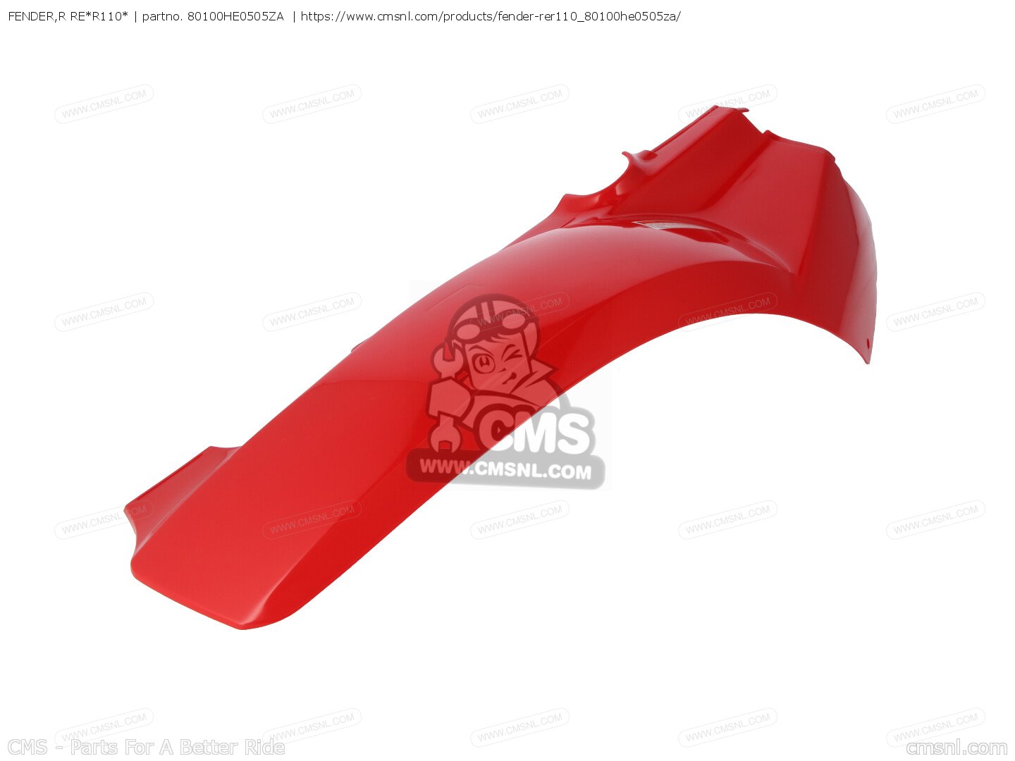 80100HE0505ZA: FENDER,R RE*R110* Honda - buy the 80100-HE0-505ZA at CMSNL