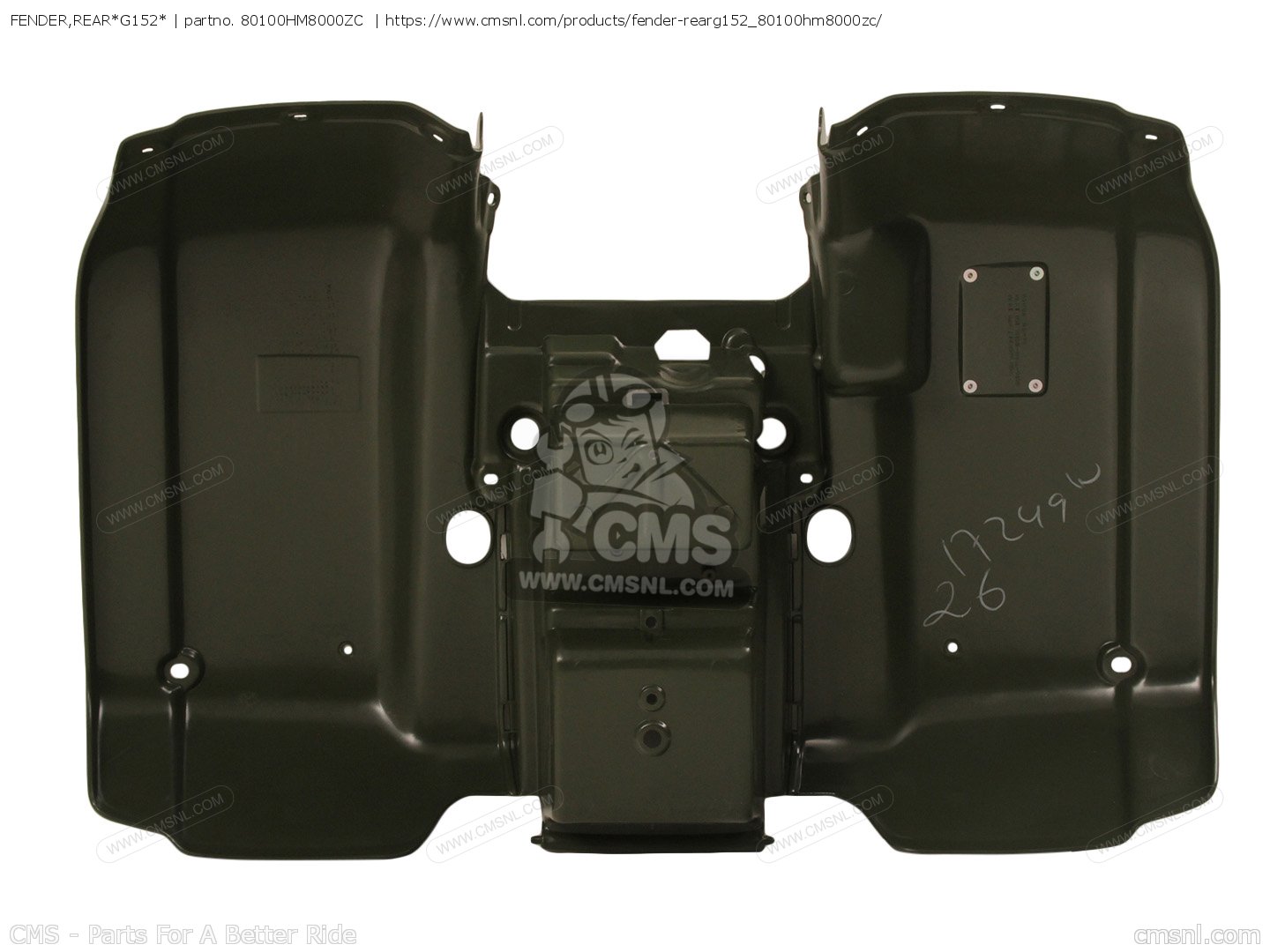 80100HM8000ZC: Fender,rear*g152* Honda - buy the 80100-HM8-000ZC at CMSNL