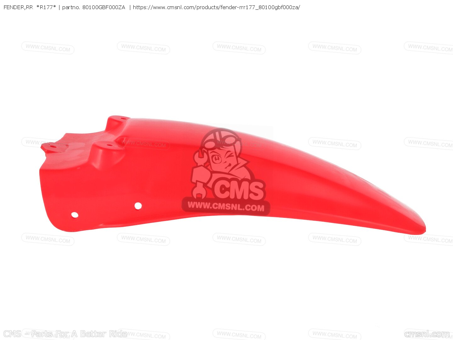 FENDER,RR *R177* for CR80R 1993 (P) USA - order at CMSNL