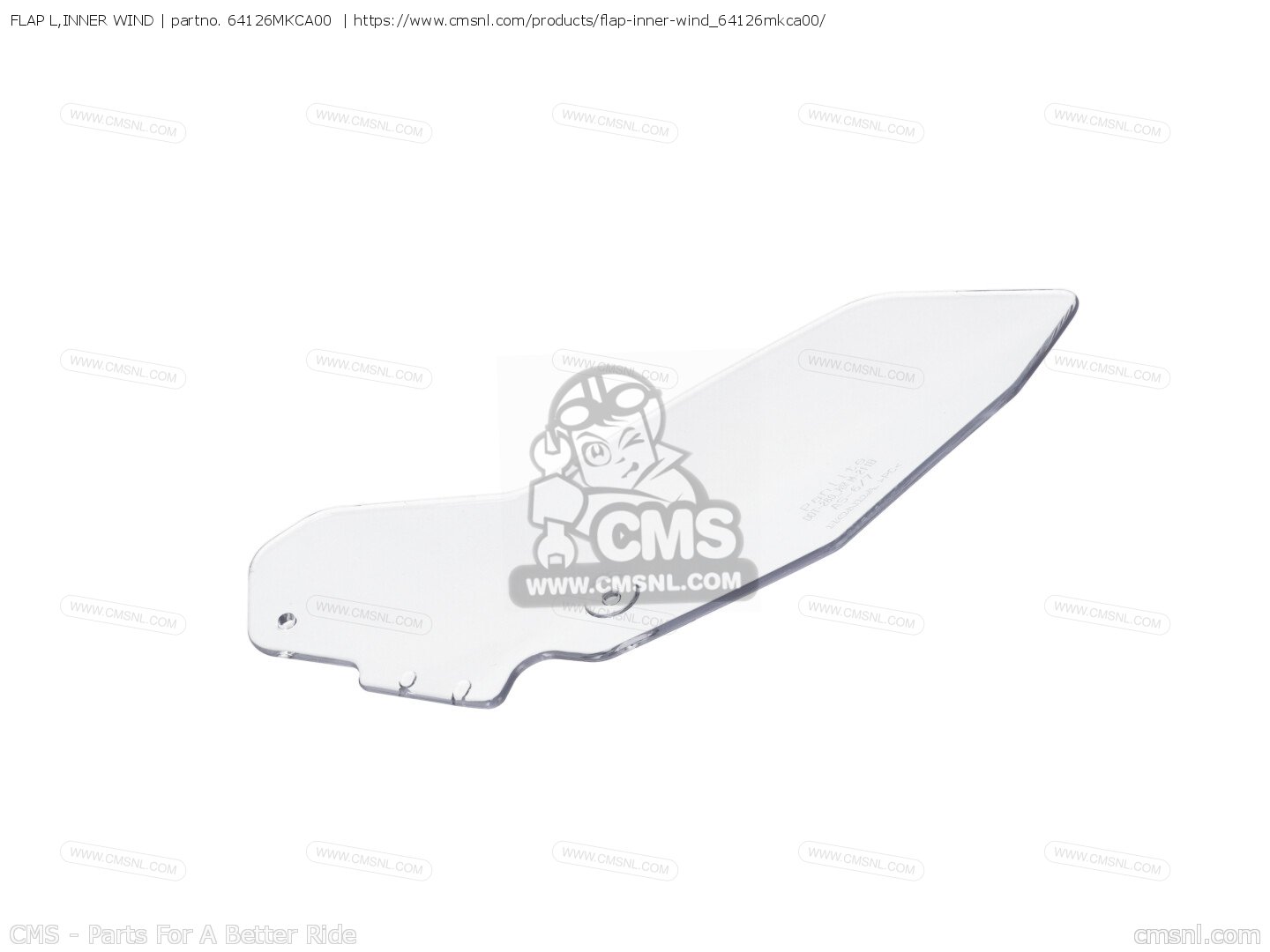 64126MKCA00: Flap L,inner Wind Honda - buy the 64126-MKC-A00 at CMSNL