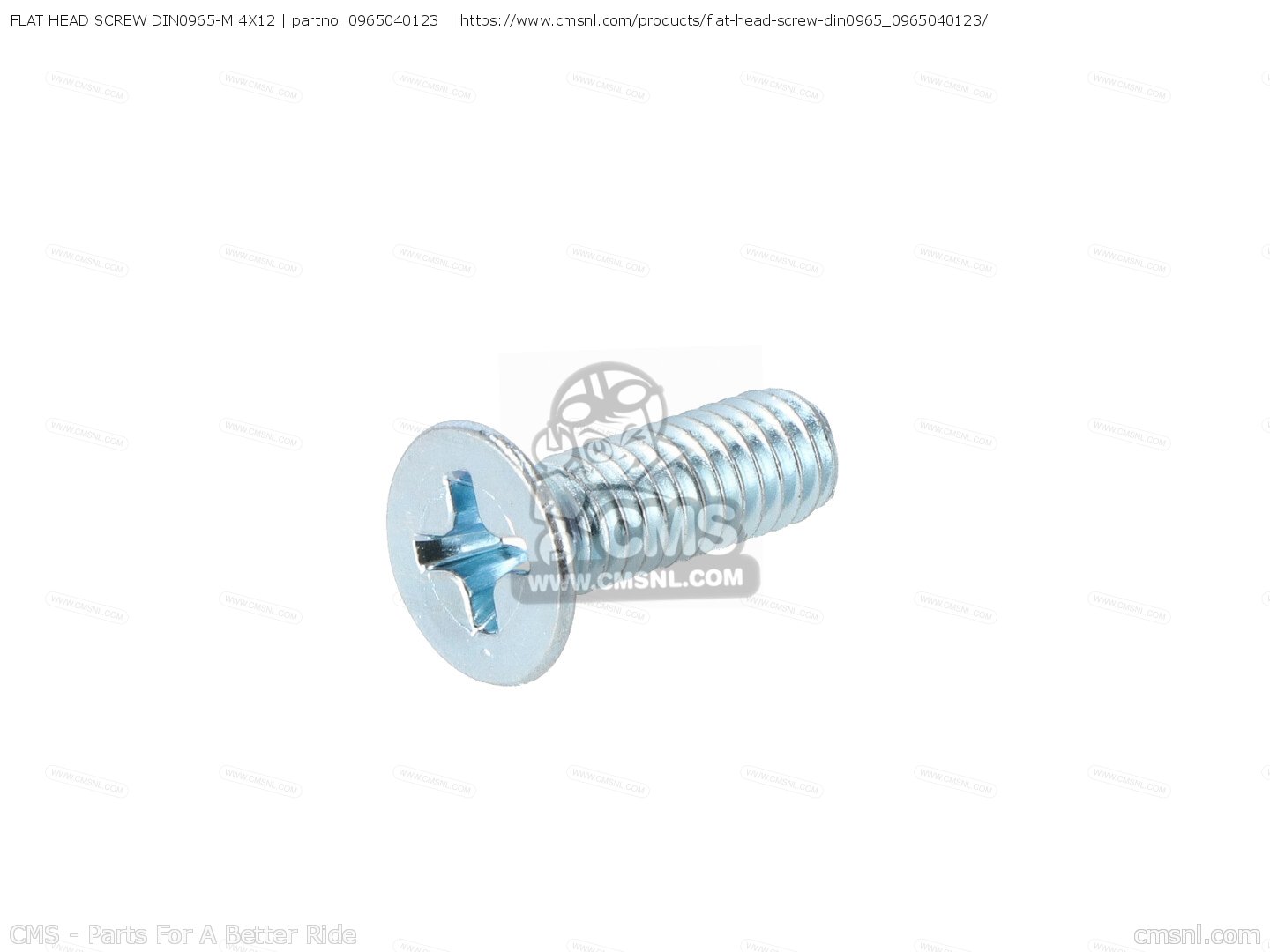 0965040123: FLAT HEAD SCREW DIN0965-M 4X12 KTM - buy the 0965040123 at ...