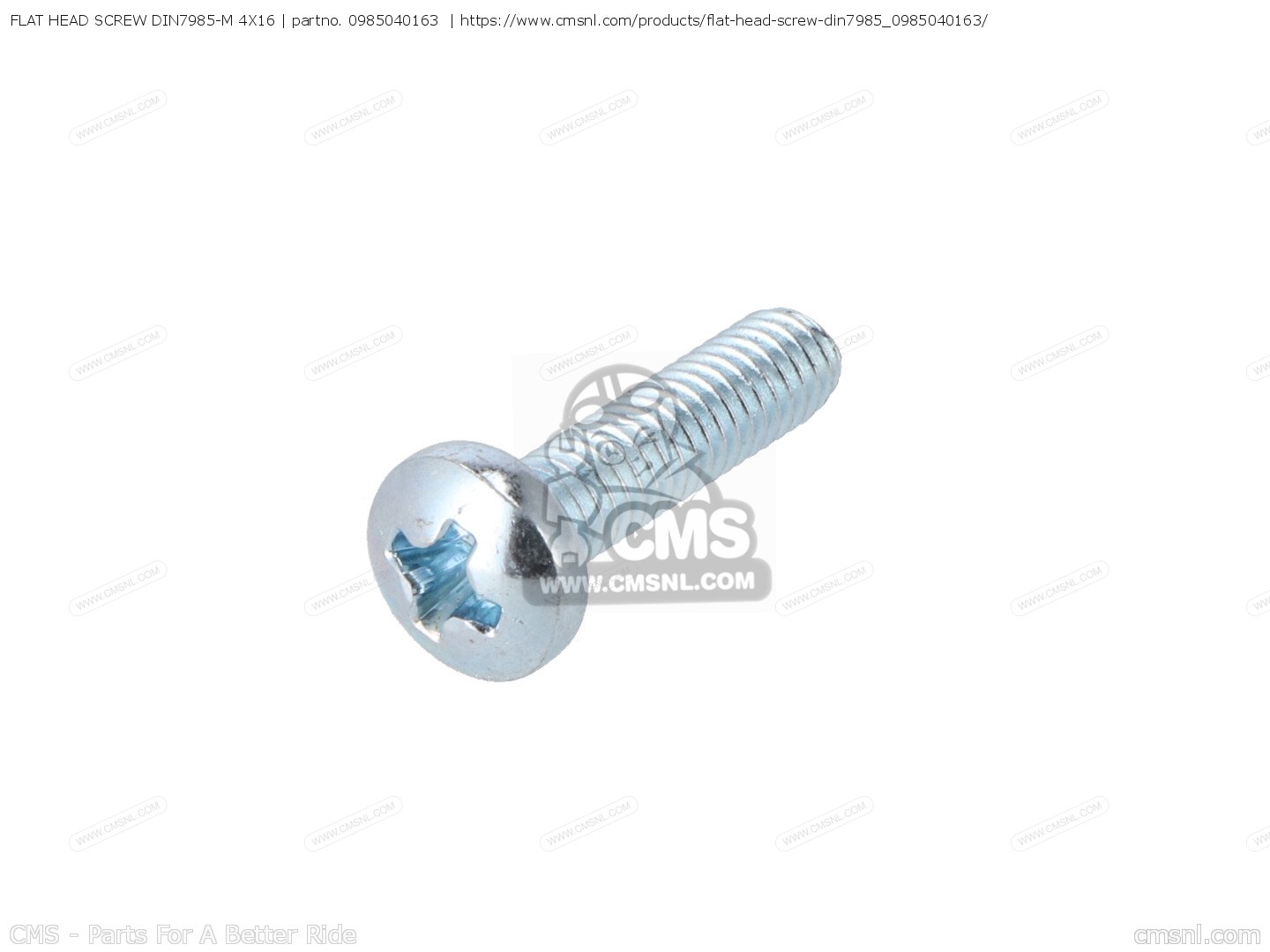 0985040163: FLAT HEAD SCREW DIN7985-M 4X16 KTM - buy the 0985040163 at ...