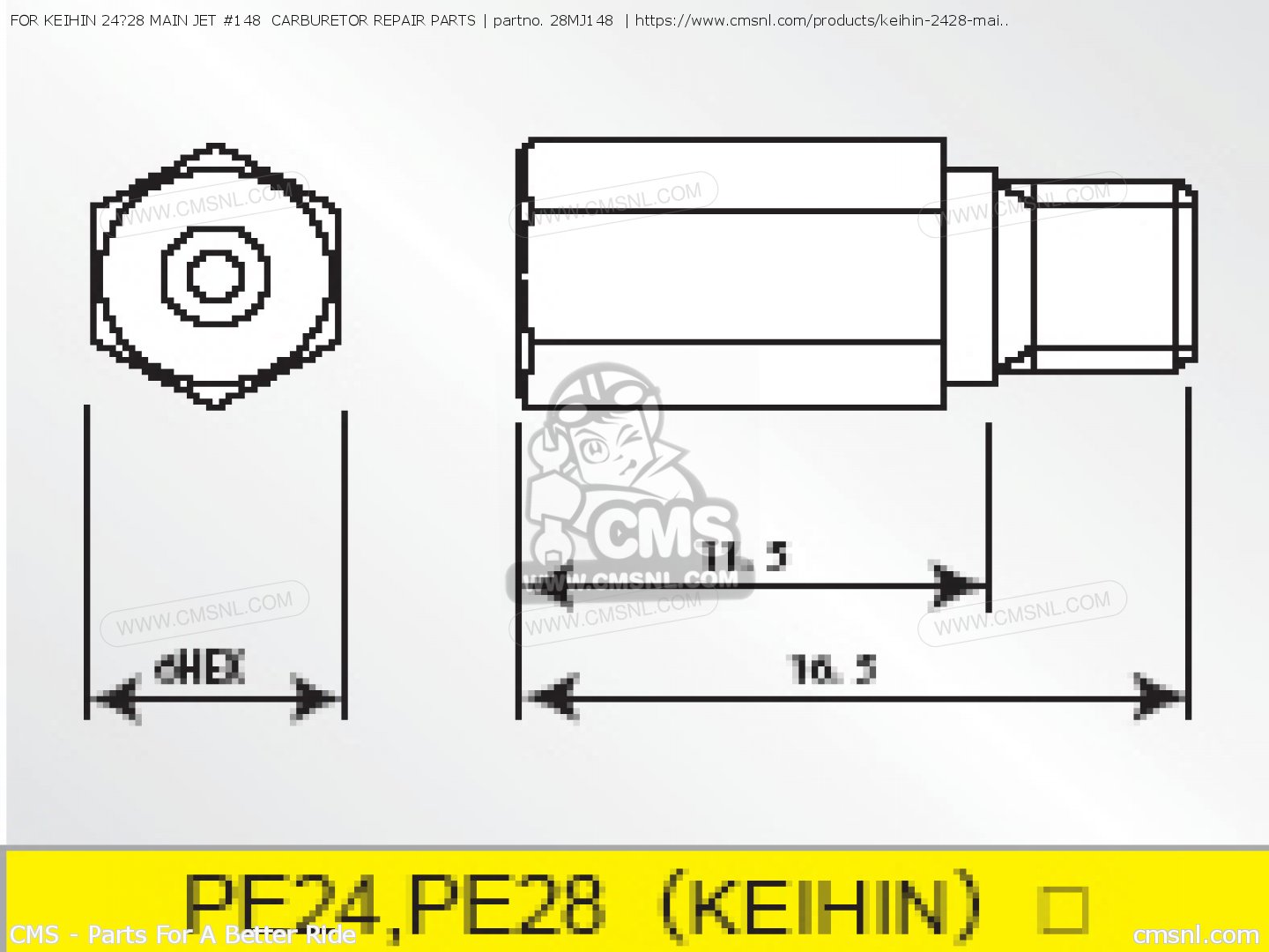 28MJ148: FOR KEIHIN 24?28 MAIN JET #148 CARBURETOR REPAIR PARTS ...