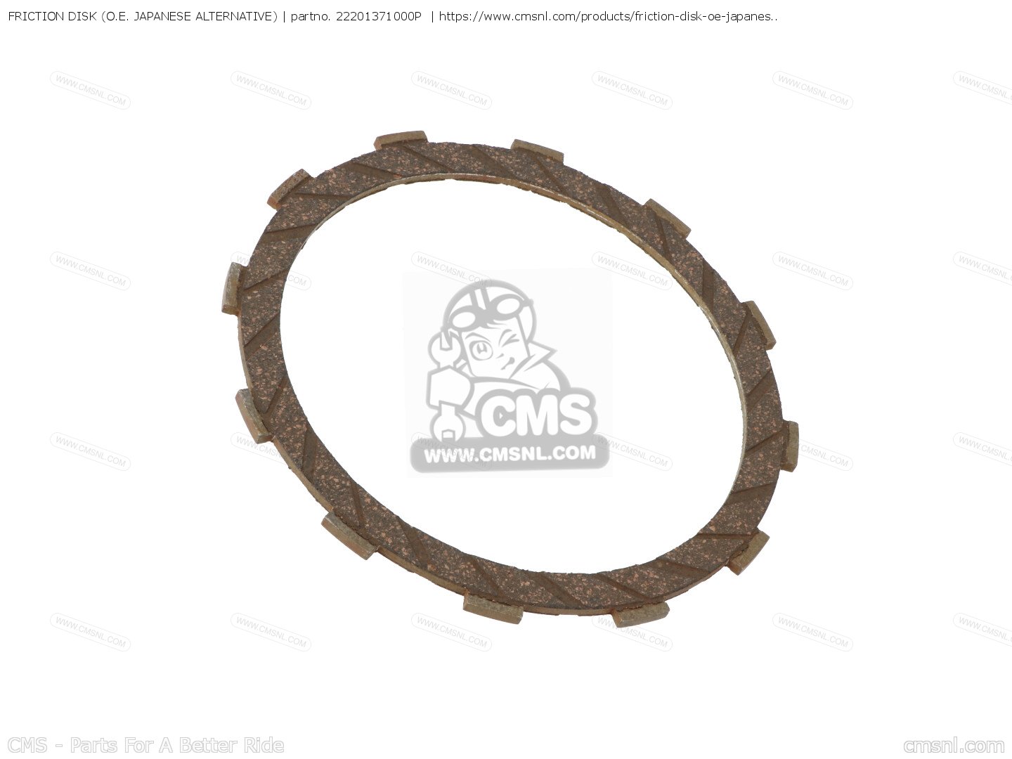 22201371000P: FRICTION DISK (O.E. JAPANESE ALTERNATIVE) Honda - buy the ...