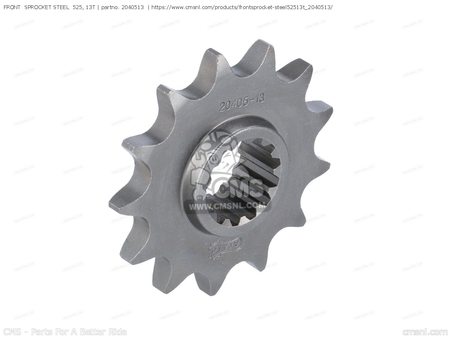 2040513: FRONT SPROCKET STEEL 525, 13T AFAM - buy the 20405-13 at CMSNL