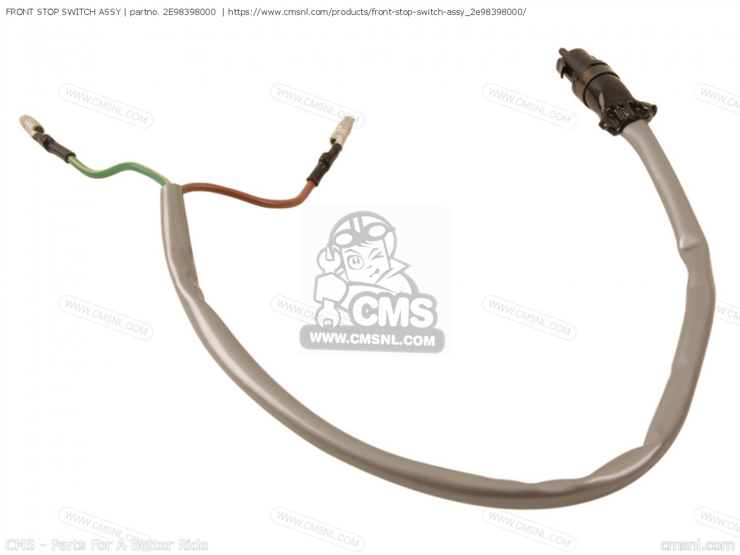 2E98398000: Front Stop Switch Assy Yamaha - buy the 2E9-83980-00 at CMSNL