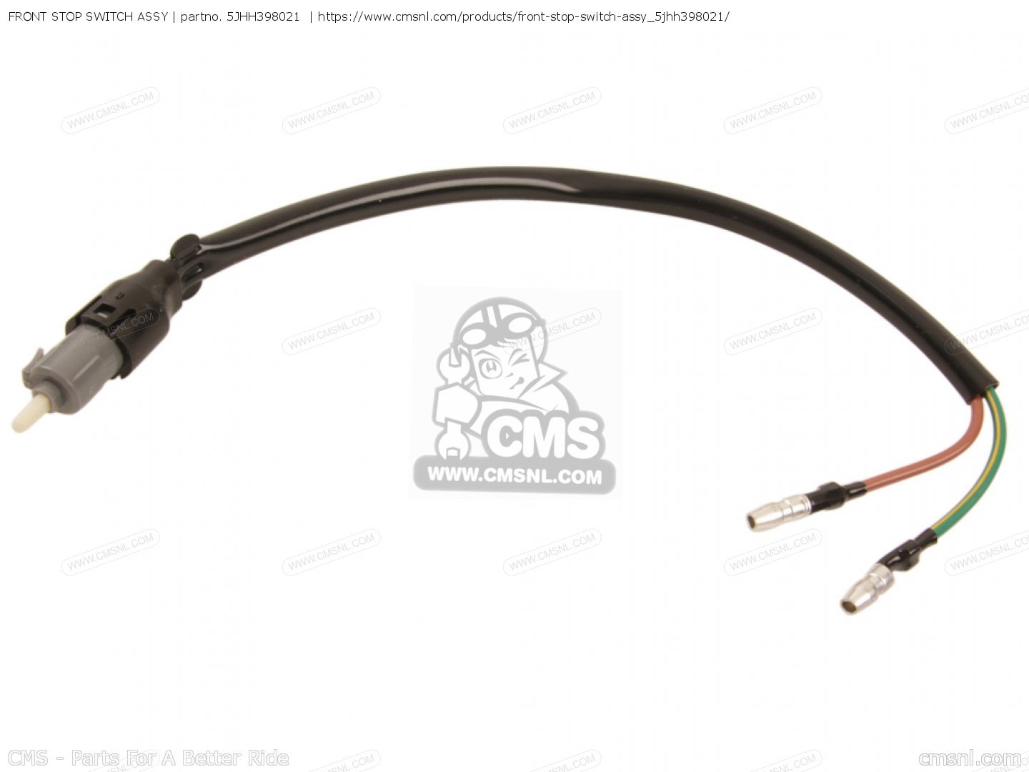 5JHH398021: FRONT STOP SWITCH ASSY Yamaha - buy the 5JH-H3980-21-00 at ...
