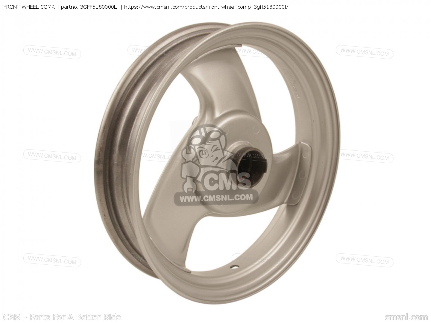 3GFF5180000L: FRONT WHEEL COMP. Yamaha - buy the 3GF-F5180-00-0L at CMSNL