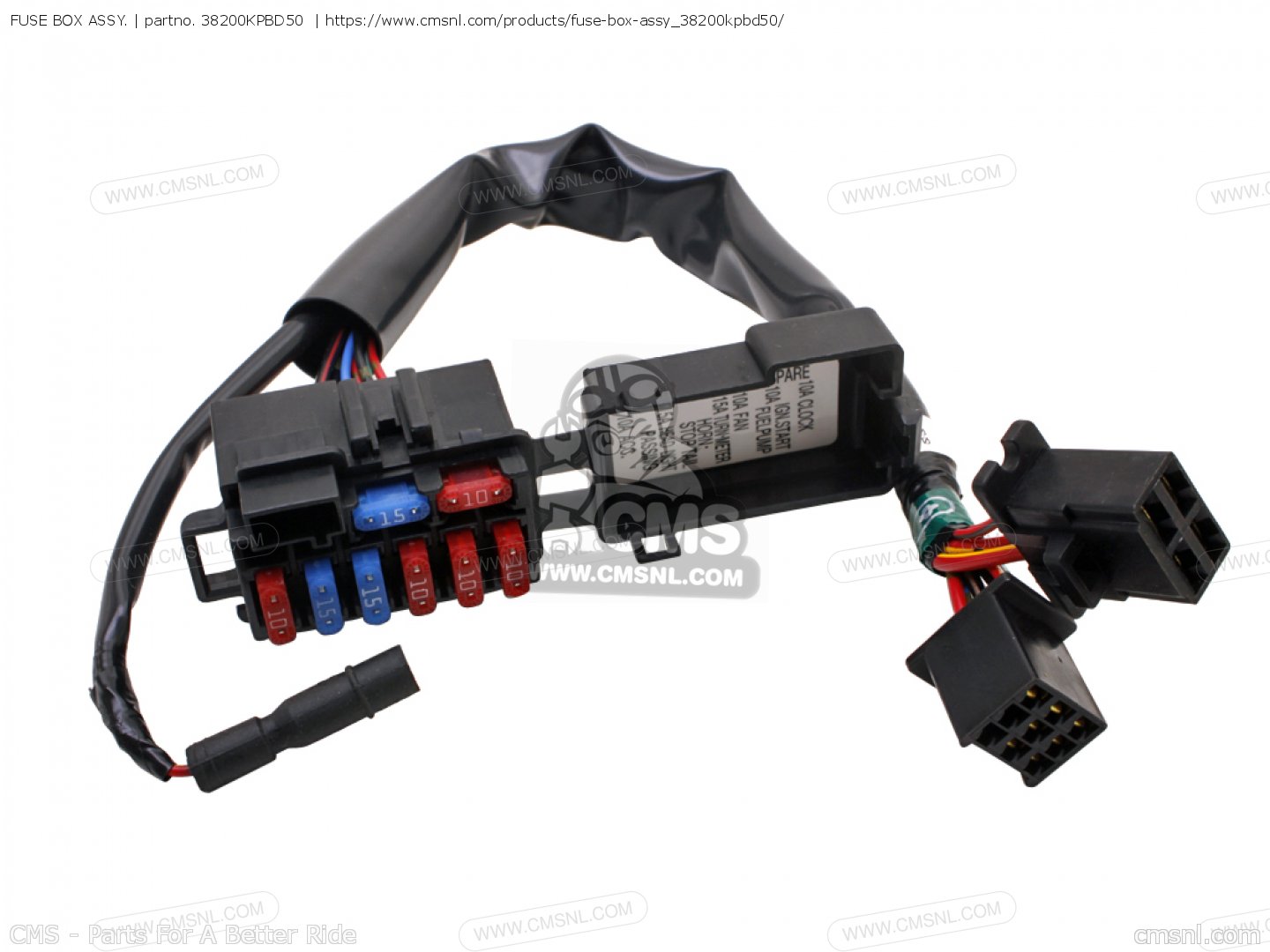 38200KPBD50: FUSE BOX ASSY. Honda - buy the 38200-KPB-D50 at CMSNL