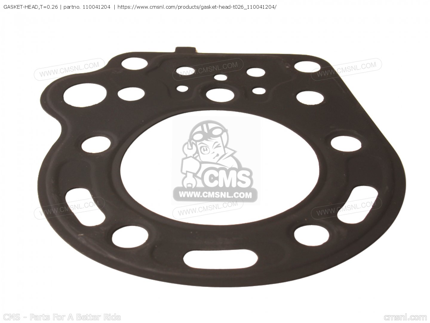 110041204: Gasket-head,t=0.26 (nas) Kawasaki - buy the 11004-1204 at CMSNL