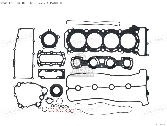 6HMW000100: GASKET KIT FOR ENGINE UNIT Yamaha - buy the 6HM-W0001-00-00 ...