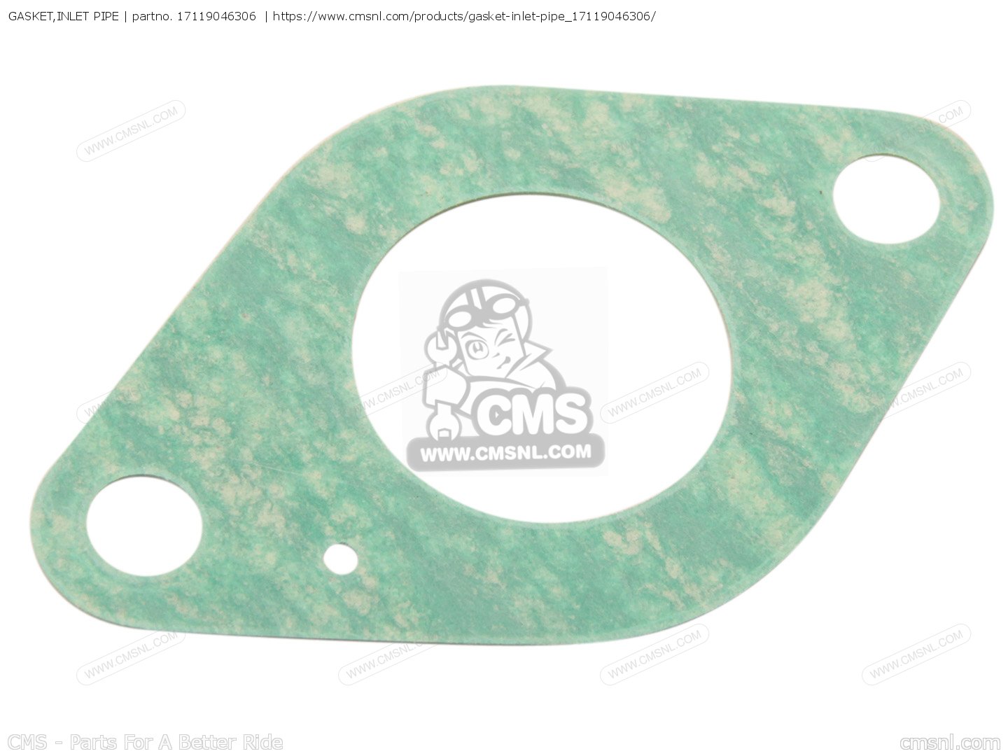 17119046306: GASKET,INLET PIPE Honda - buy the 17119-046-306 at CMSNL