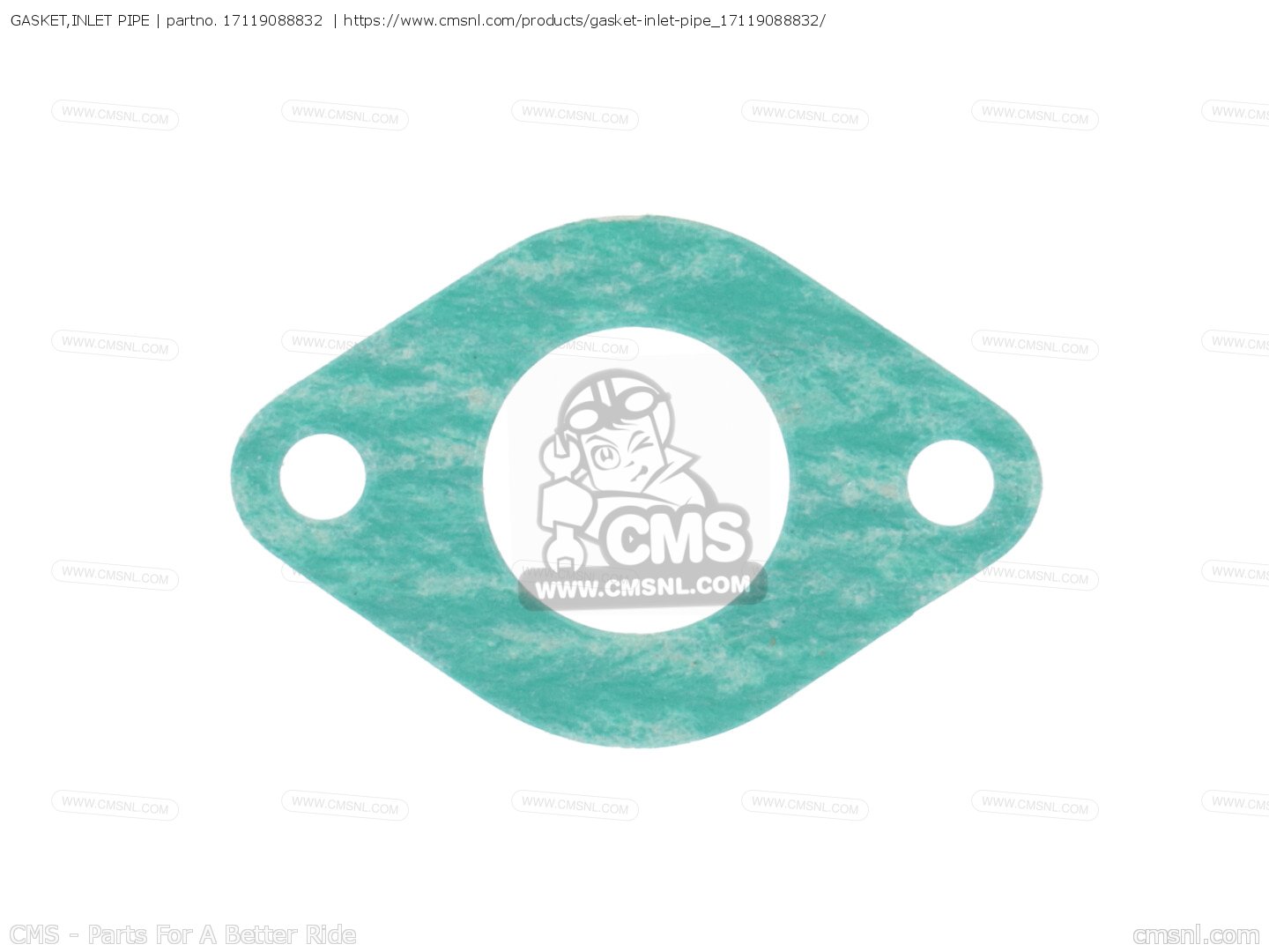 17119088832: GASKET,INLET PIPE Honda - buy the 17119-088-832 at CMSNL