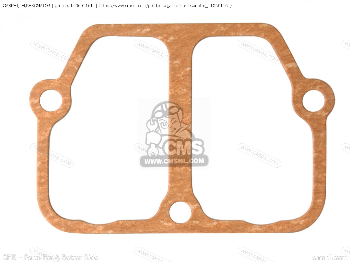 110601161: GASKET,LH,RESONATOR (NAS) Kawasaki - buy the 11060-1161 at CMSNL