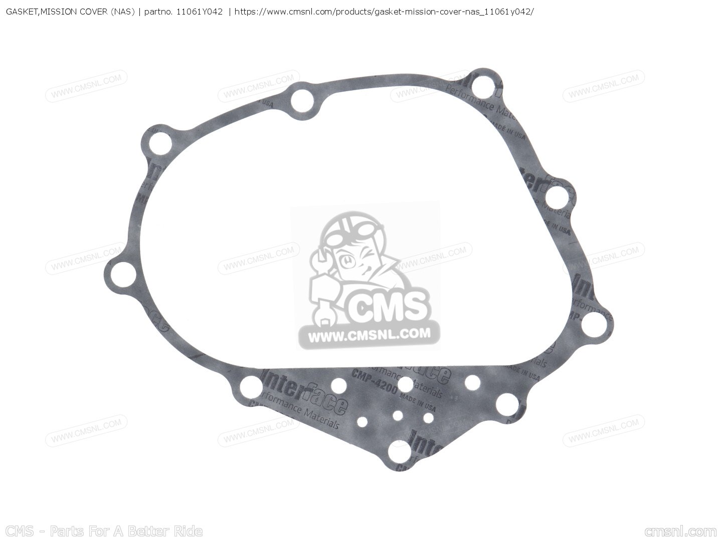 11061Y042: GASKET,MISSION COVER (NAS) Kawasaki - buy the 11061-Y042 at ...