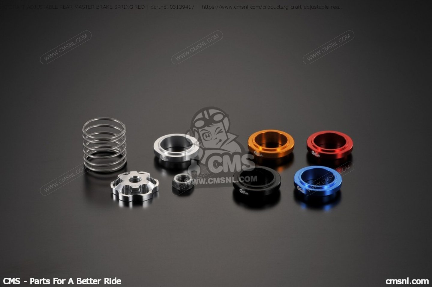 03139417: G-CRAFT ADJUSTABLE REAR MASTER BRAKE SPRING RED Kitaco - buy ...