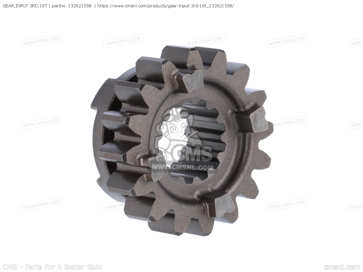 132621558: GEAR,INPUT 3RD,16T Kawasaki - buy the 13262-1558 at CMSNL