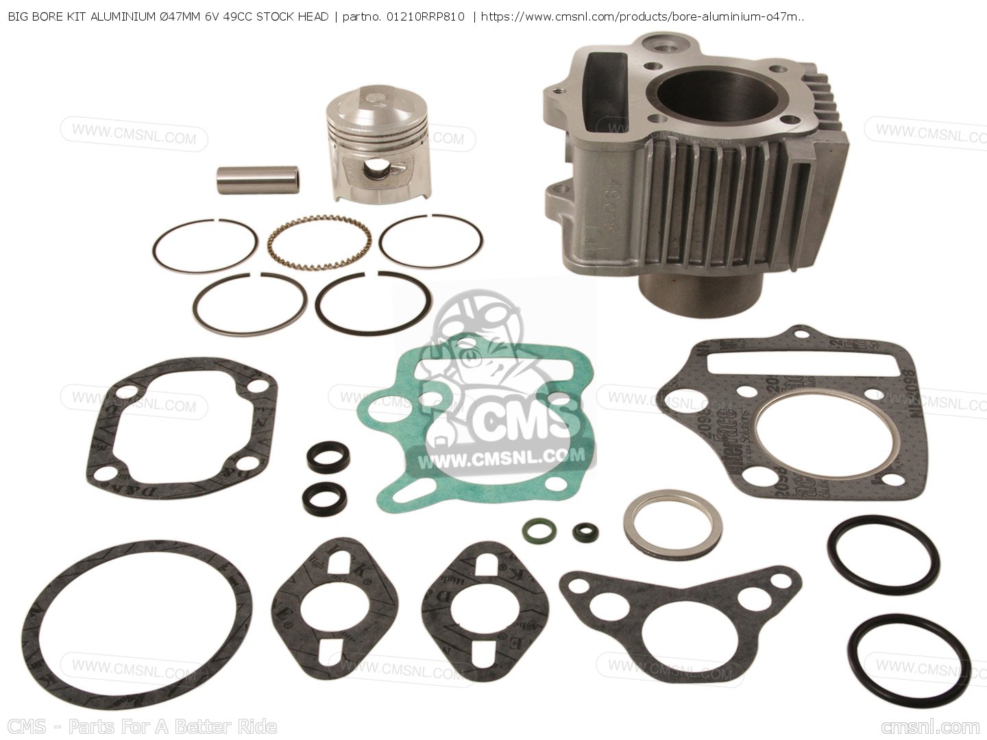 Grand Alésage KIT ALUMINIUM Ø47MM 6V 49CC STOCK Tête pour Honda ...
