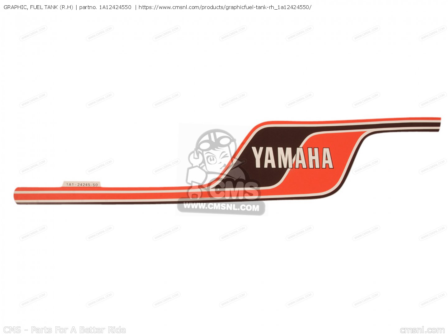 1A12424550: GRAPHIC, FUEL TANK (R.H) Yamaha - buy the 1A1-24245-50-00 at CMSNL