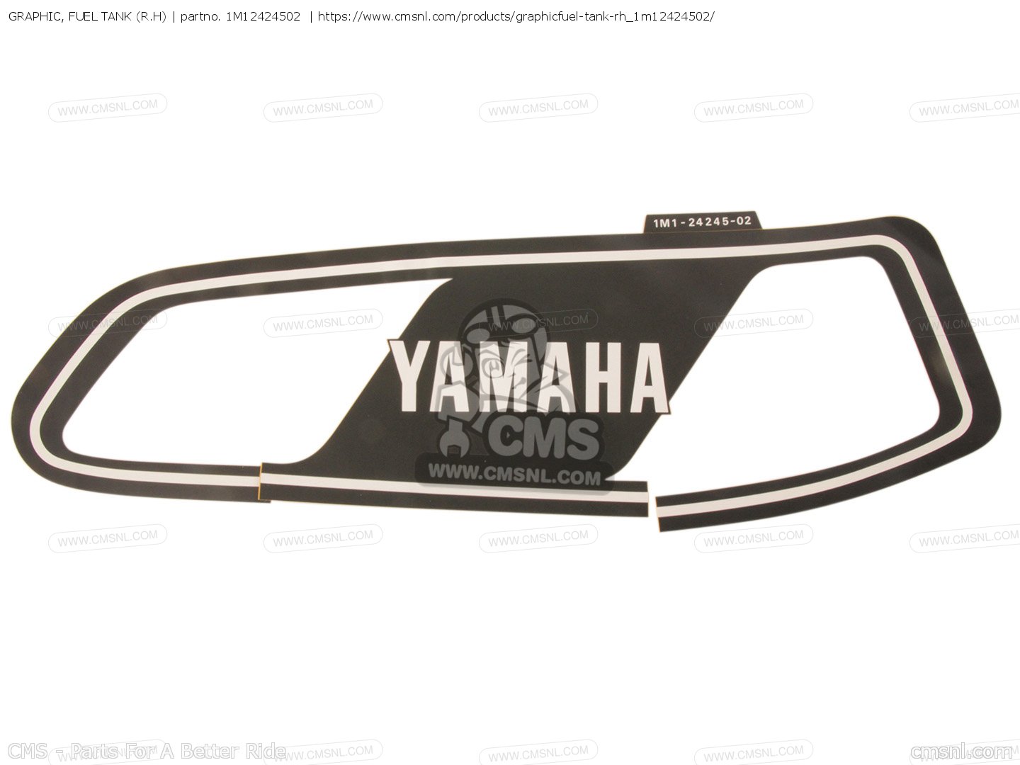 1M12424502: GRAPHIC, FUEL TANK (R.H) Yamaha - buy the 1M1-24245-02-00 at CMSNL