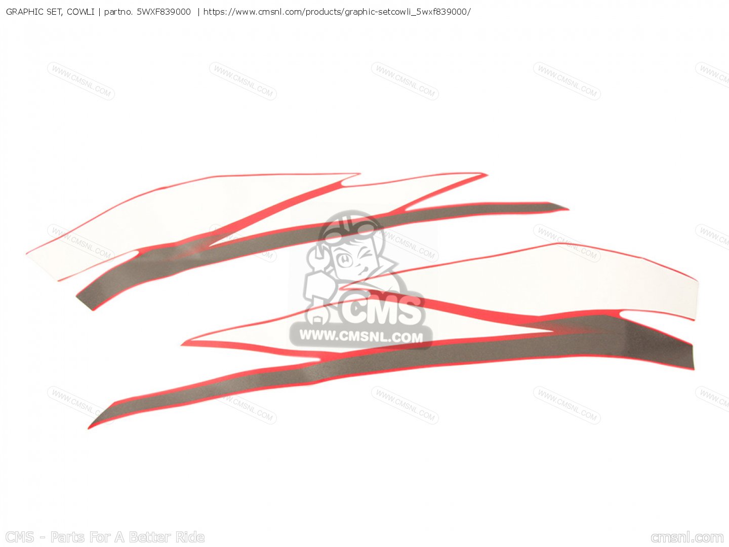 5WXF839000: GRAPHIC SET, COWLI Yamaha - buy the 5WX-F8390-00-00 at CMSNL
