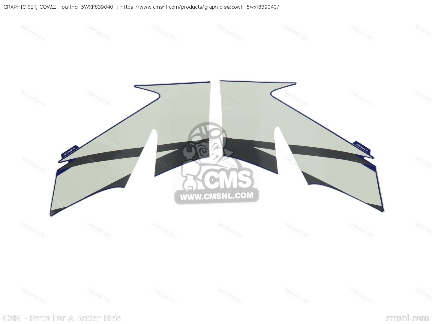 5WXF839040: GRAPHIC SET, COWLI Yamaha - buy the 5WX-F8390-40-00 at CMSNL