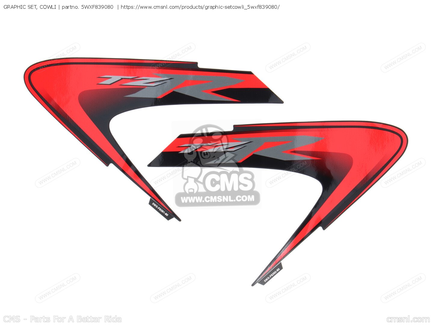 5WXF839080: GRAPHIC SET, COWLI Yamaha - buy the 5WX-F8390-80-00 at CMSNL