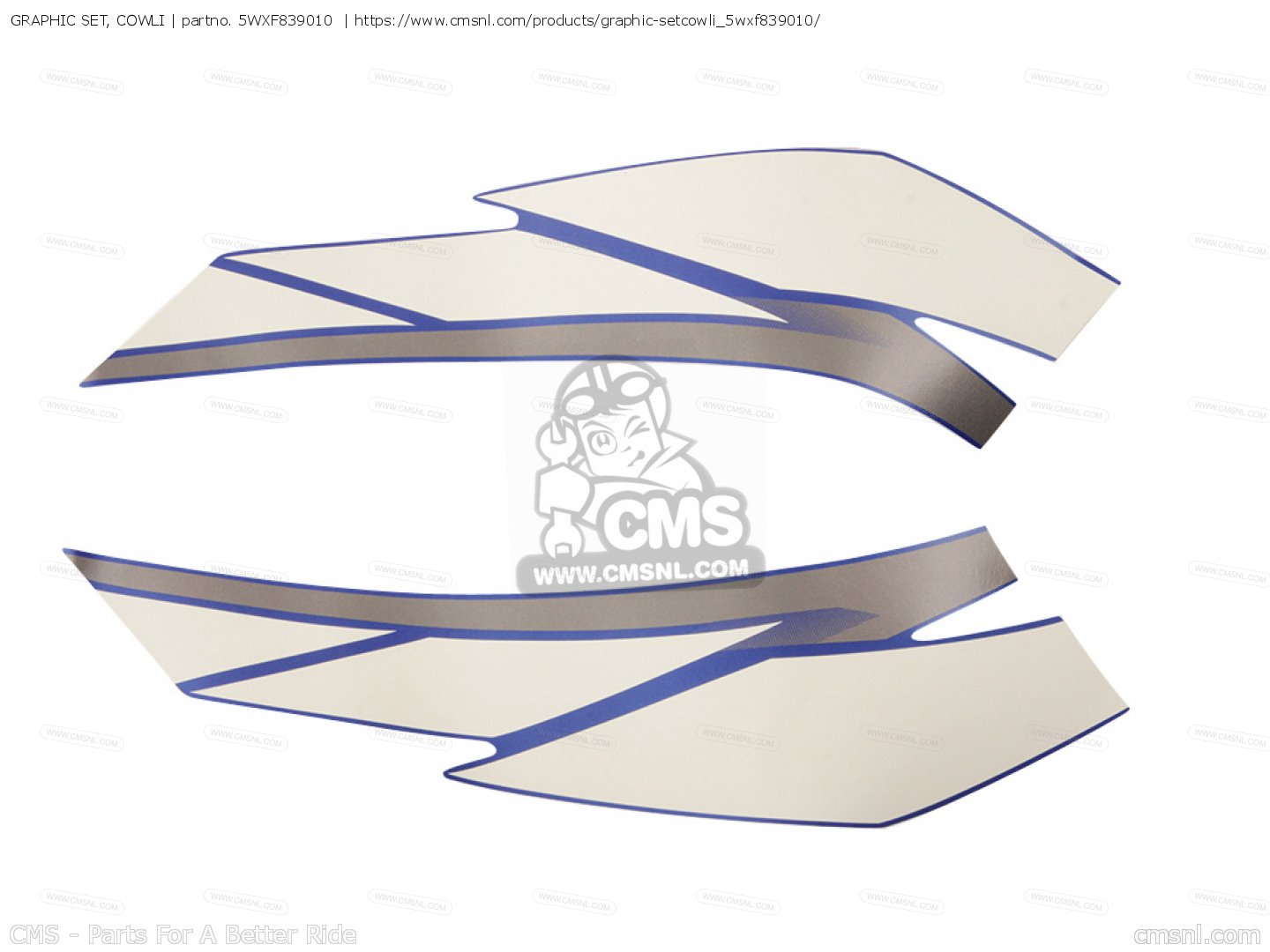 5WXF839010: Graphic Set, Cowli Yamaha - buy the 5WX-F8390-10 at CMSNL
