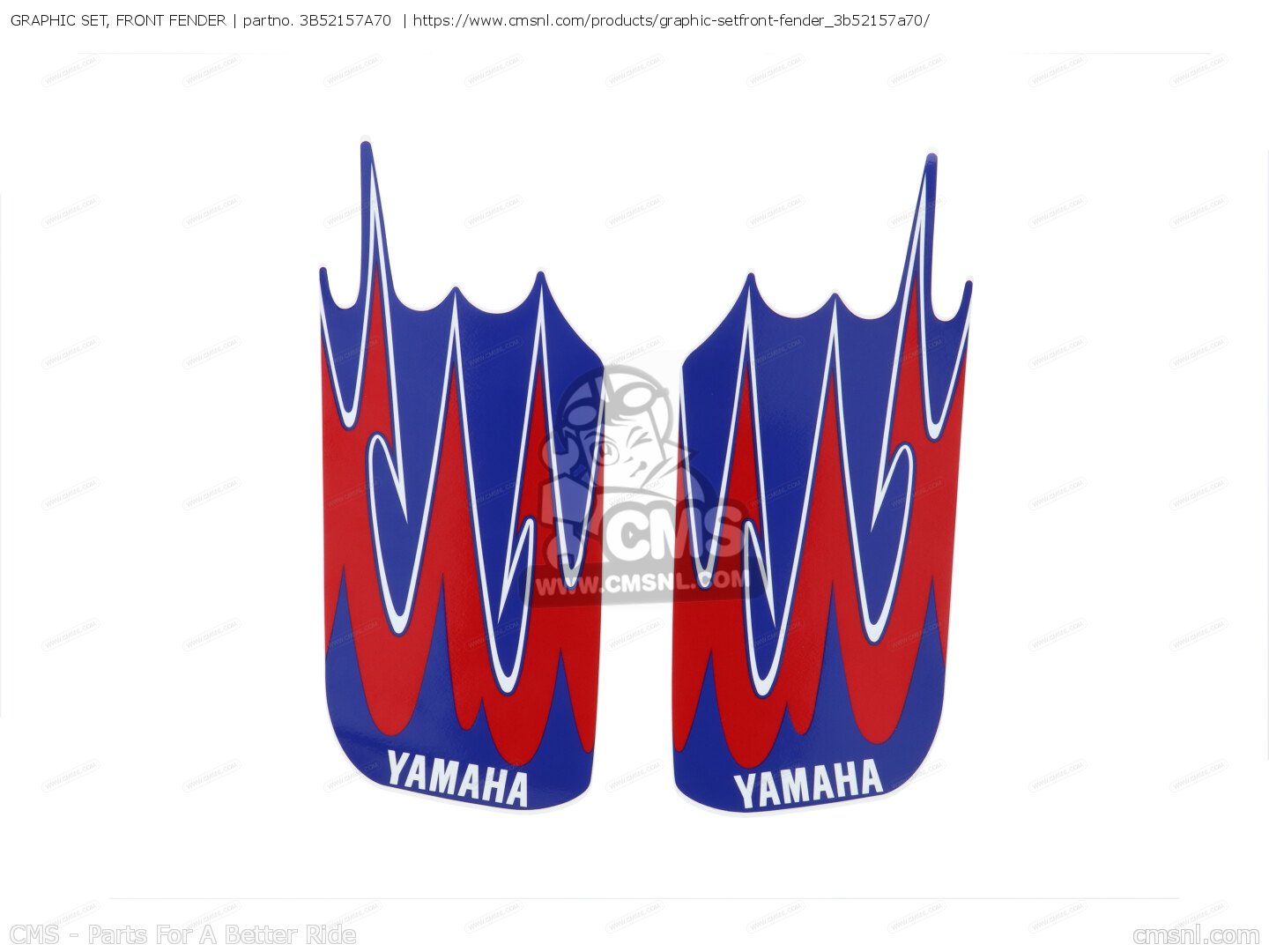 3B52157A70: Graphic Set, Front Fender Yamaha - buy the 3B5-2157A-70 at ... 3B52157A70: Graphic Set, Front Fender Yamaha - buy the 3B5-2157A-70 at ...