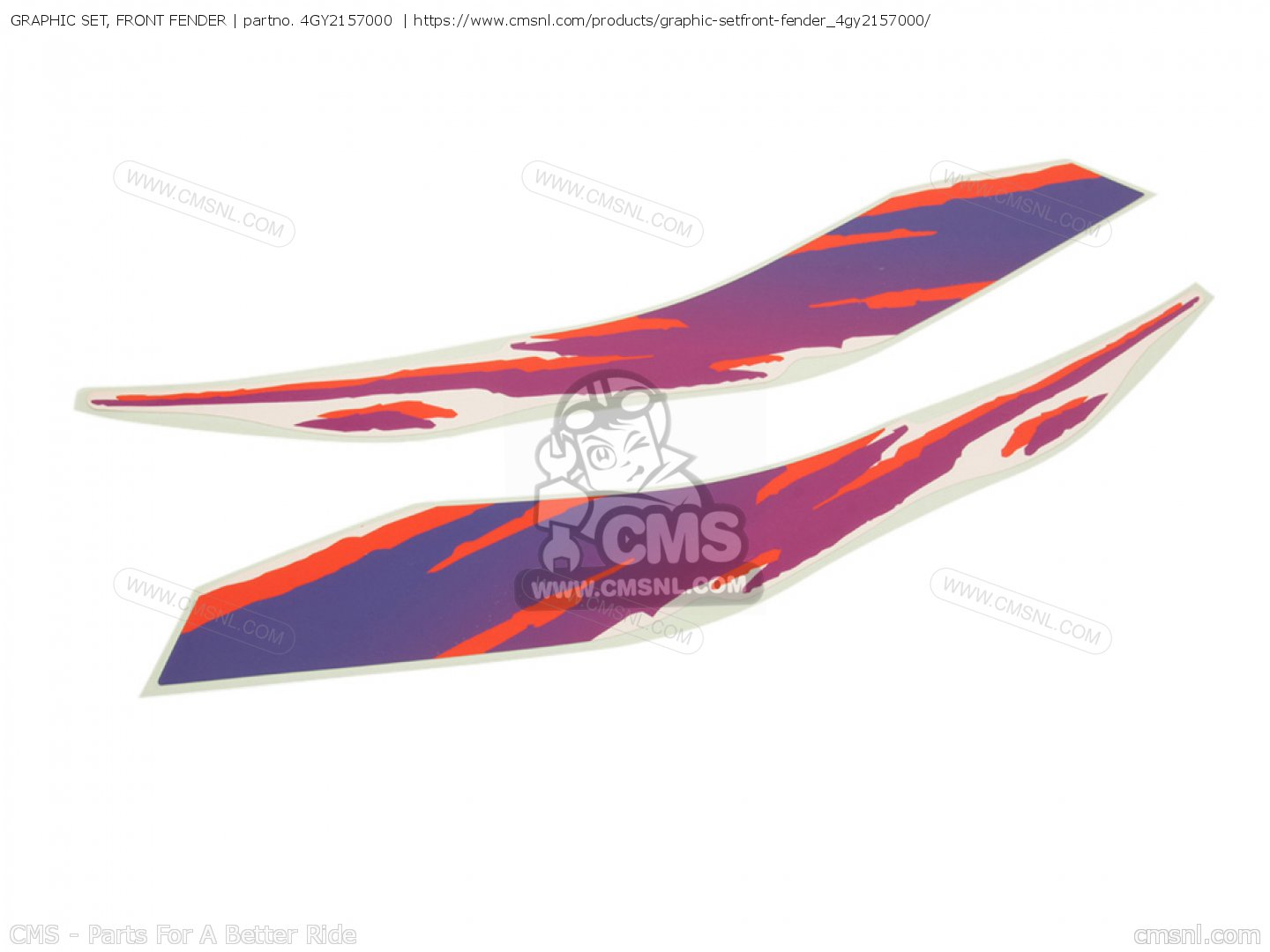 4GY2157000: Graphic Set, Front Fender Yamaha - buy the 4GY-21570-00 at ...