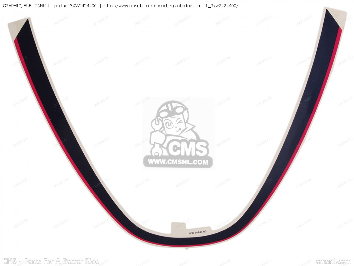 3XW2424400: Graphic, Fuel Tank 1 Yamaha - buy the 3XW-24244-00 at CMSNL