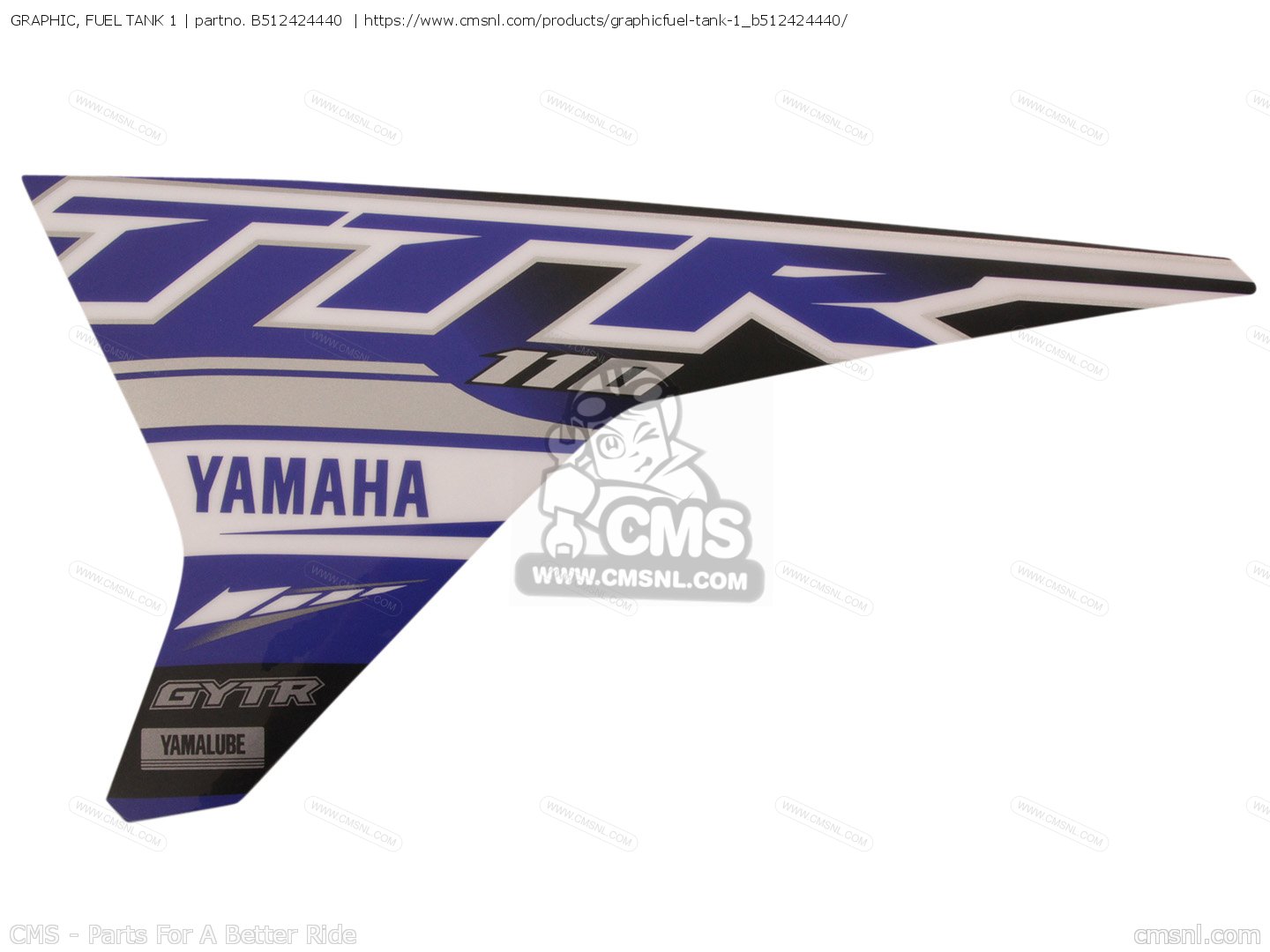 B512424440: Graphic, Fuel Tank 1 Yamaha - buy the B51-24244-40-00 at CMSNL