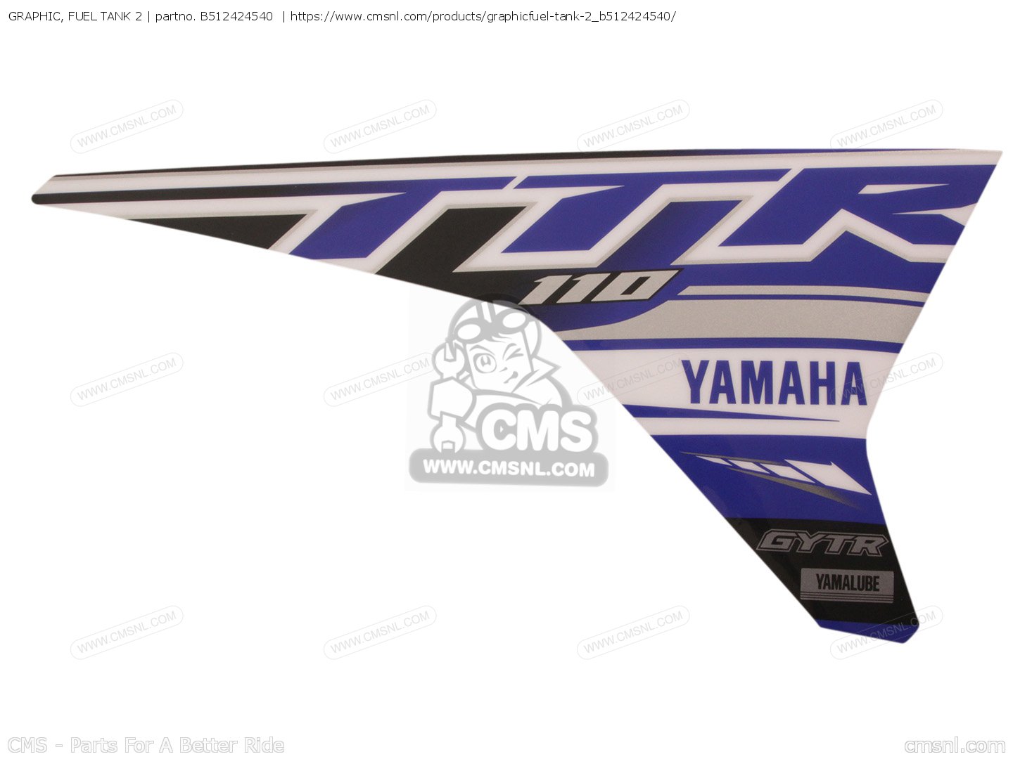 B512424540: Graphic, Fuel Tank 2 Yamaha - buy the B51-24245-40-00 at CMSNL