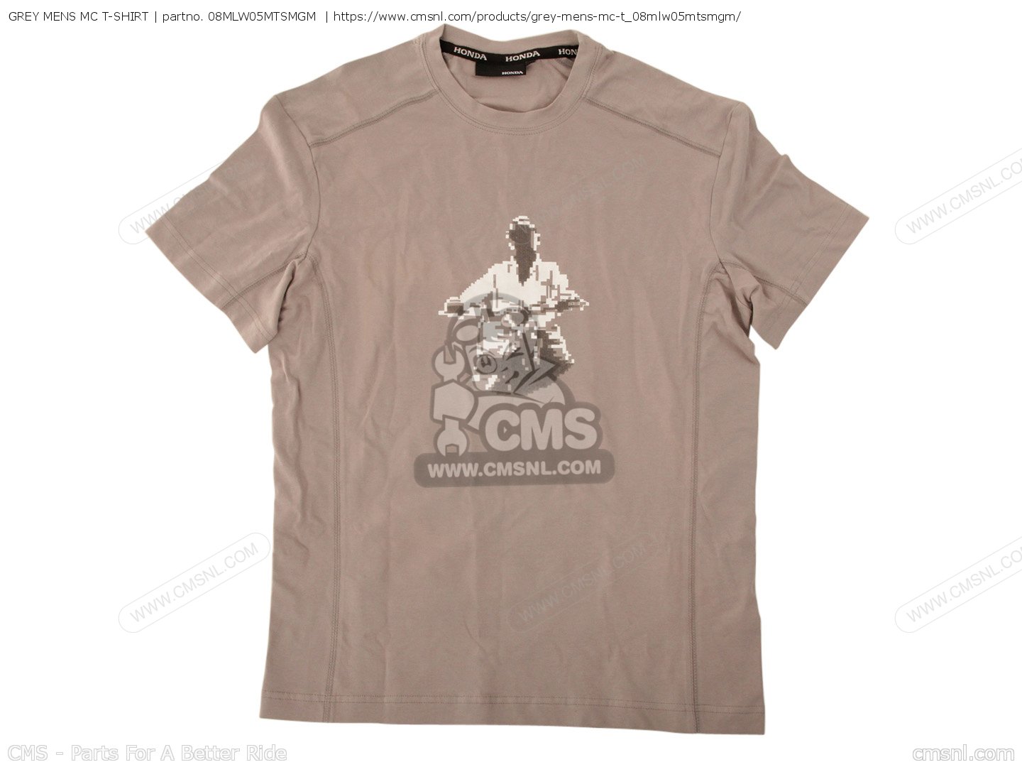 08MLW05MTSMGM: Grey Mens Mc T-shirt Honda - buy the 08MLW-05M-TSMGM at ...