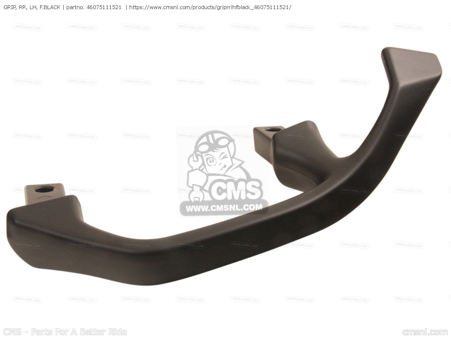 46075111521: Grip,rr,lh,f.black Kawasaki - buy the 46075-1115-21 at CMSNL