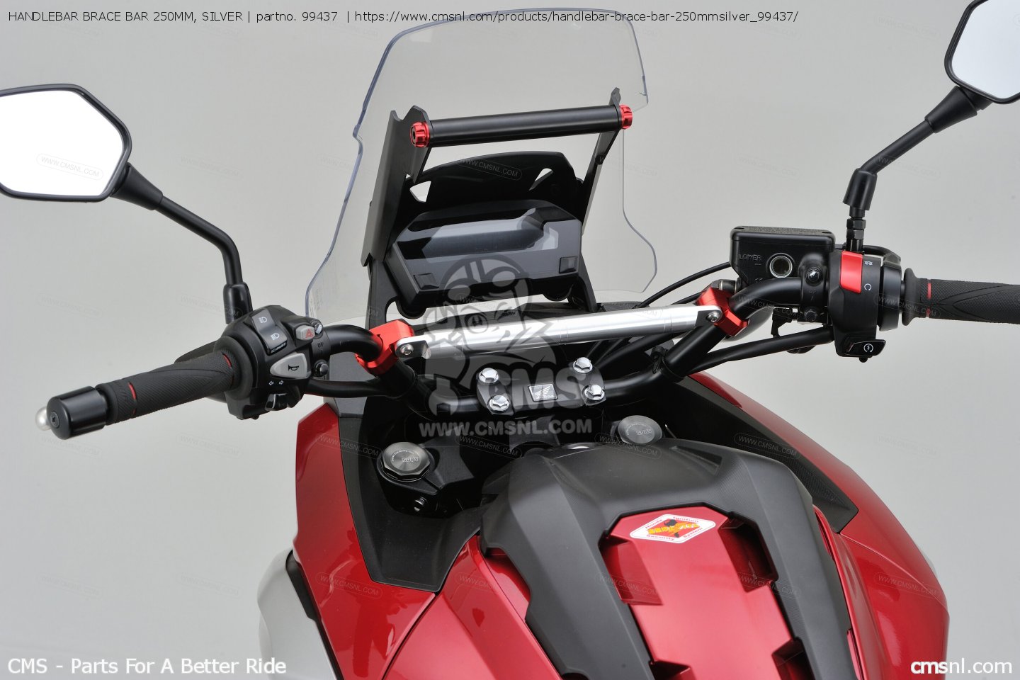 99437: Handlebar Brace Bar 250mm, Silver Daytona - buy the 99437 at CMSNL