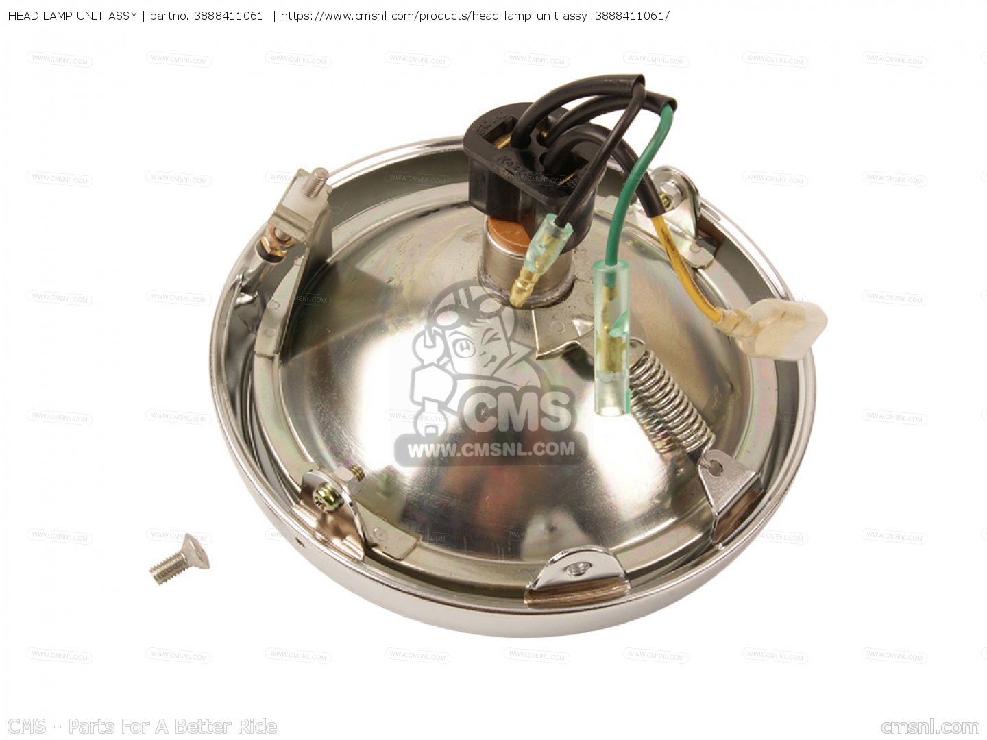 3888411061: HEAD LAMP UNIT ASSY Yamaha - buy the 388-84110-61-00 at CMSNL