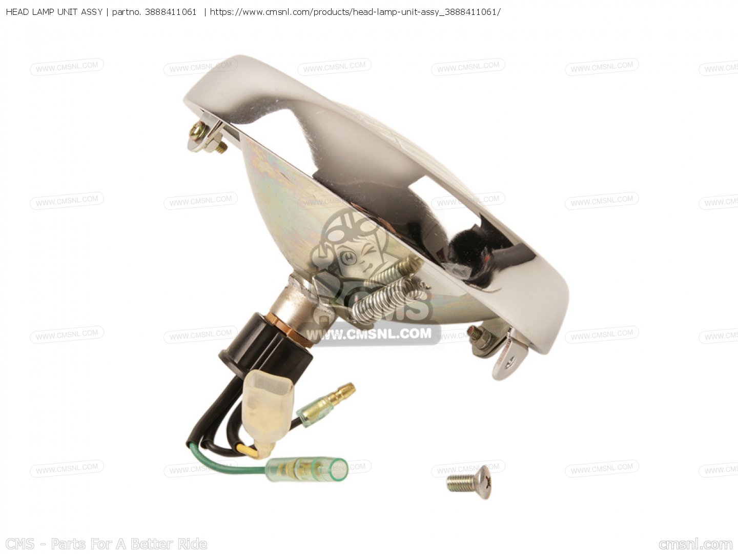 3888411061: HEAD LAMP UNIT ASSY Yamaha - buy the 388-84110-61-00 at CMSNL