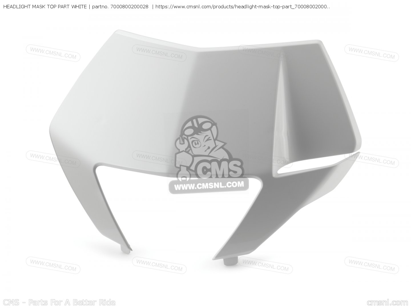 7000800200028: Headlight Mask Top Part White Ktm - buy the ...