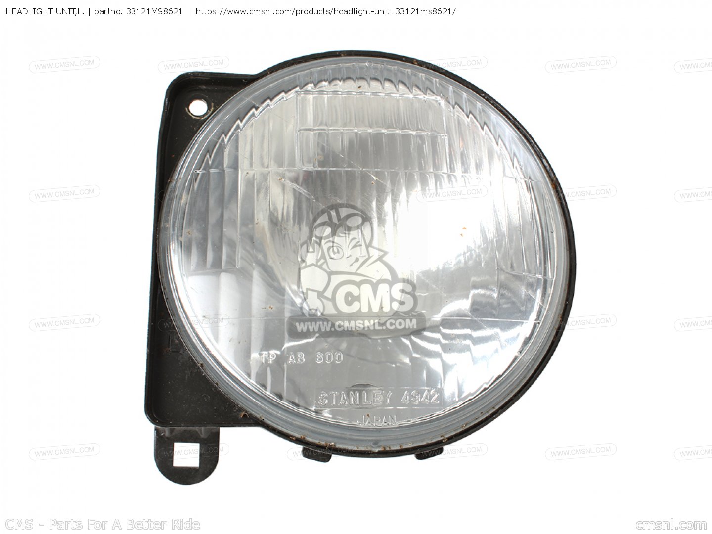 33121MS8621: HEADLIGHT UNIT,L. Honda - buy the 33121-MS8-621 at CMSNL