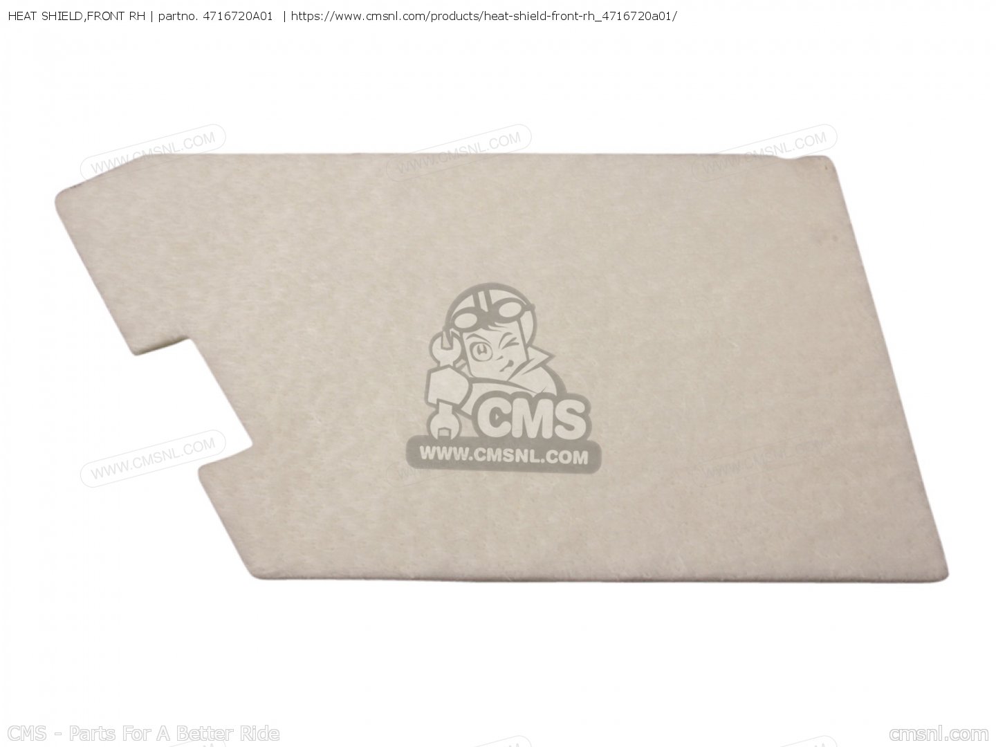 4716720A01: HEAT SHIELD,FRONT RH Suzuki - buy the 47167-20A01 at CMSNL