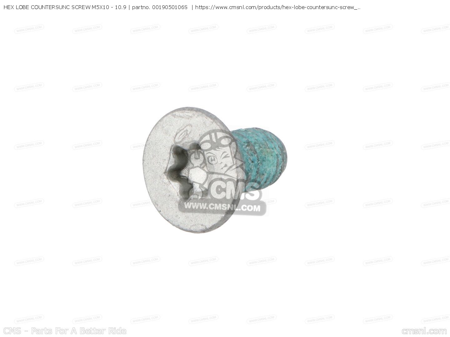 HEX LOBE COUNTERSUNC SCREW M5X10 - 10.9 for 1290 Super Duke GT, black ...