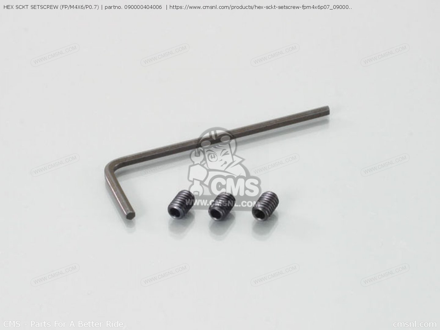 090000404006: Hex Sckt Setscrew (fp/m4x6/p0.7) Kitaco - buy the 0900 ...