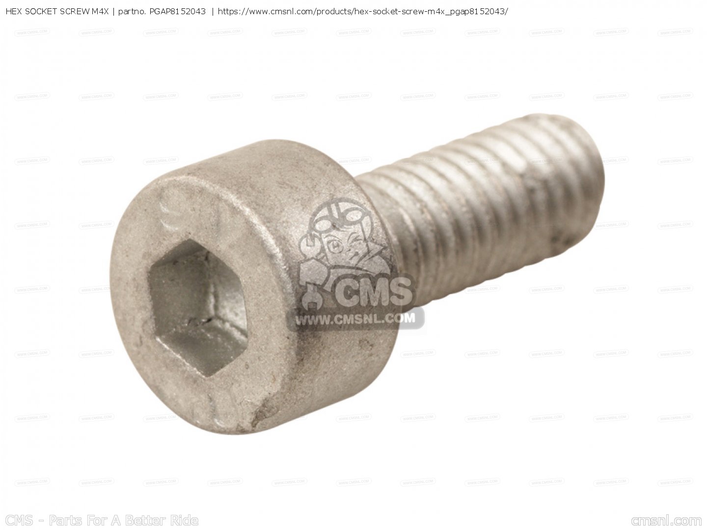 PGAP8152043: Hex Socket Screw M4x Piaggio Group - buy the AP8152043 at ...