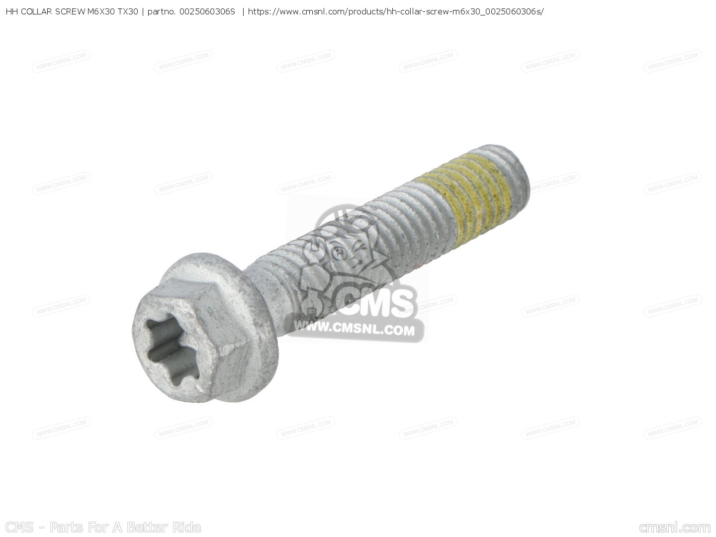 0025060306S: HH COLLAR SCREW M6X30 TX30 KTM - buy the 0025060306S at CMSNL