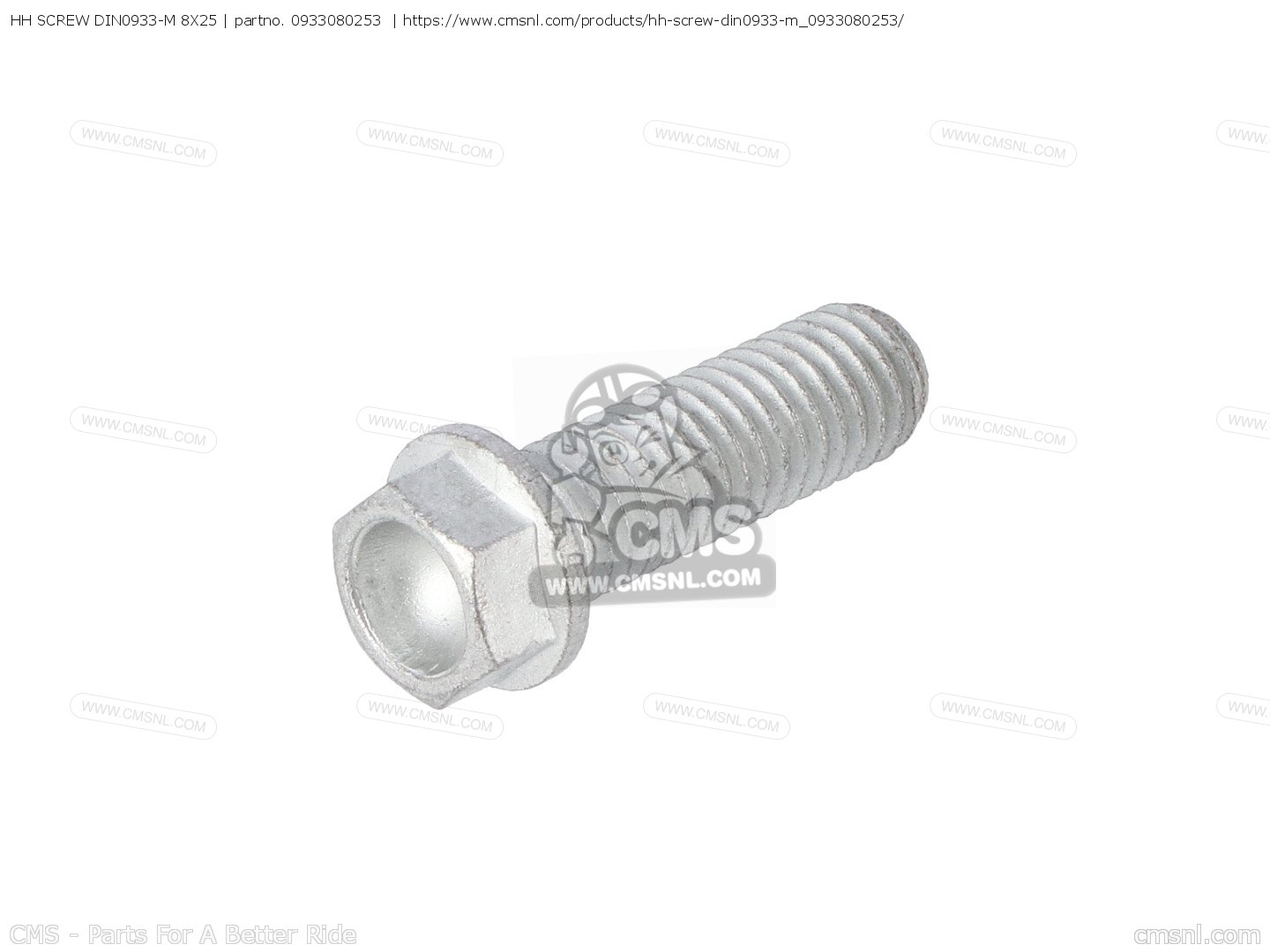HH SCREW DIN0933-M 8X25 for 950 SUPER ENDURO R USA 2009 - order at CMSNL