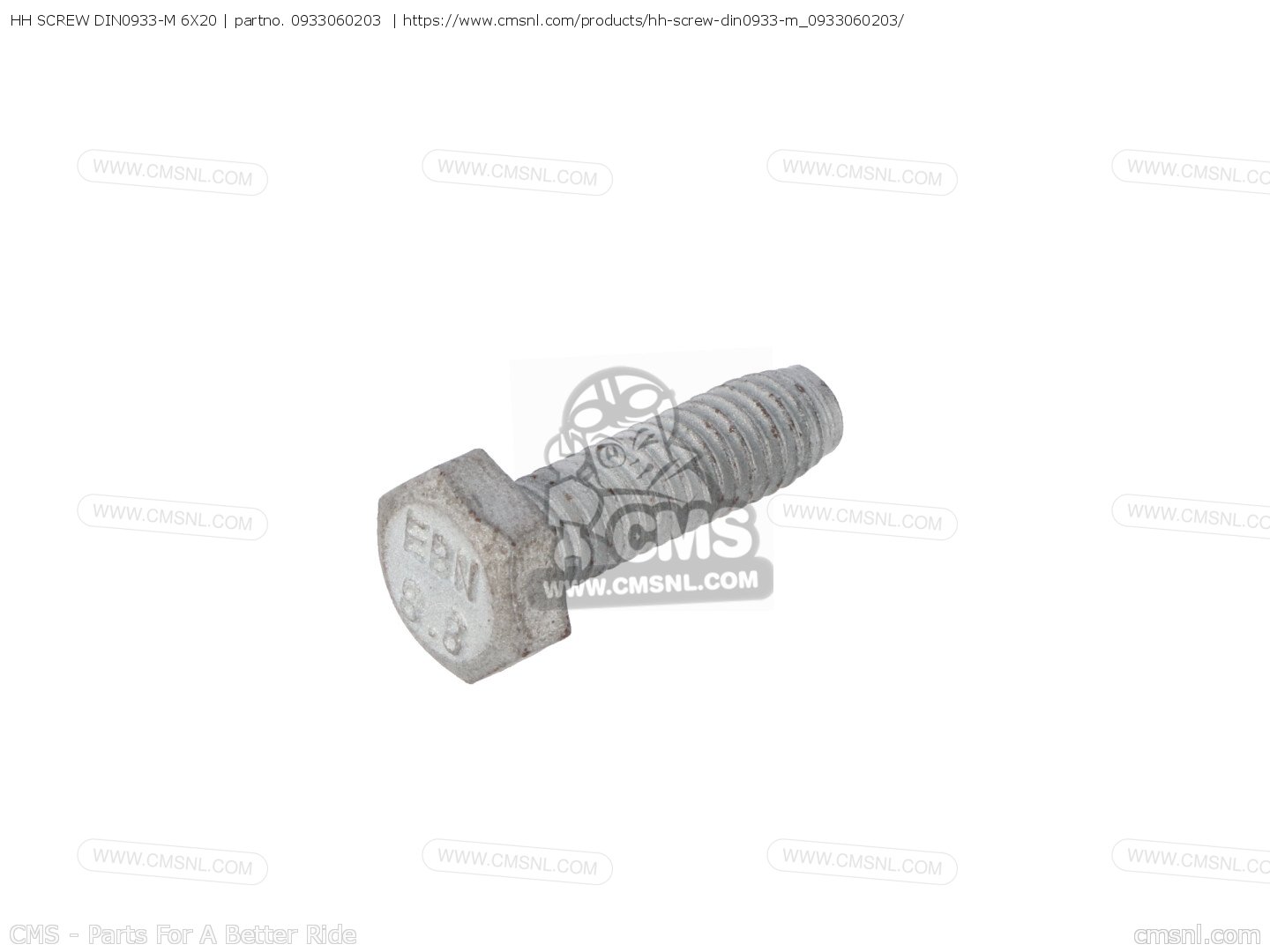 0933060203: HH SCREW DIN0933-M 6X20 KTM - buy the 0933060203 at CMSNL