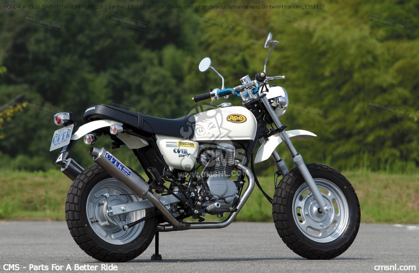 HONDA APE100 TWIN TITANIUM MUFFLER for APE 100 EXHAUST SYSTEMS - order at CMSNL