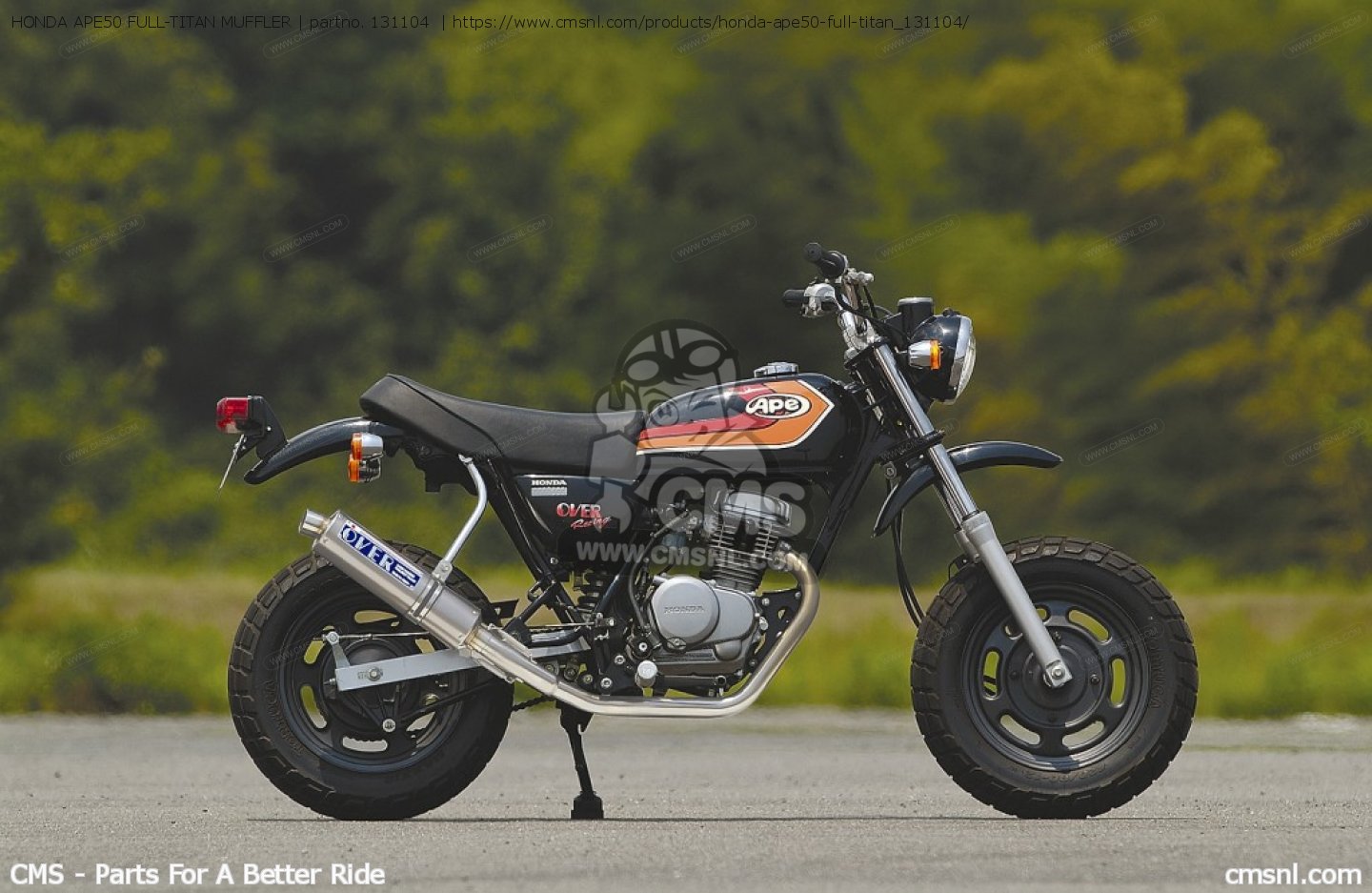 HONDA APE50 FULL-TITAN MUFFLER for Over Racing - order at CMSNL