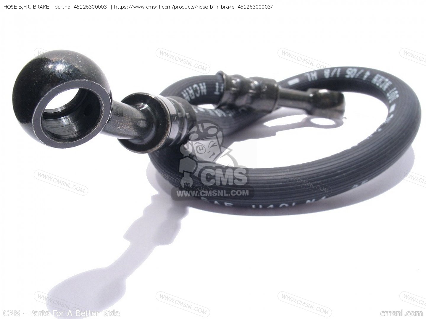 45126300003: HOSE B,FR. BRAKE Honda - buy the 45126-300-003 at CMSNL